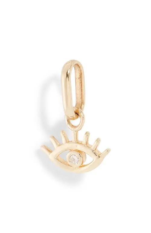 Anzie X Mel Soldera Lash Evil Eye Pendant Charm - Gold/diamond