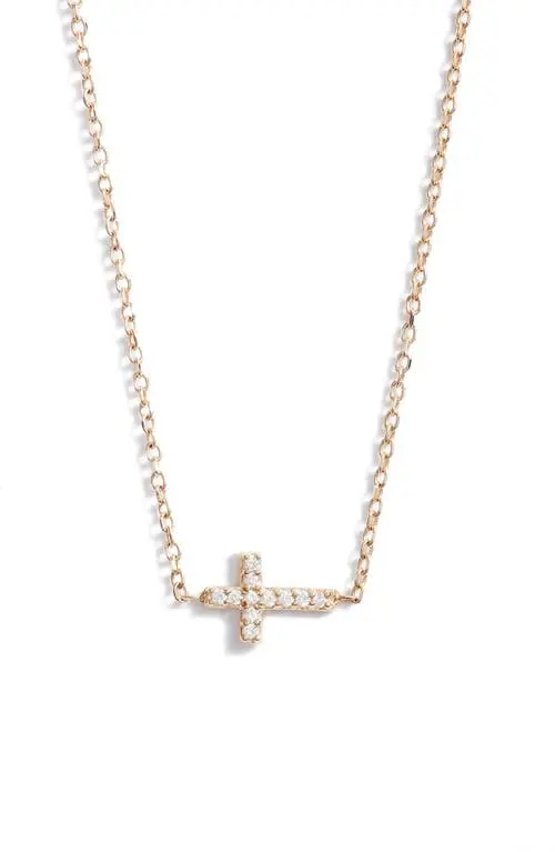 Anzie Love Letter Pavé Diamond Cross Pendant Necklace - Gold/diamond/16 In