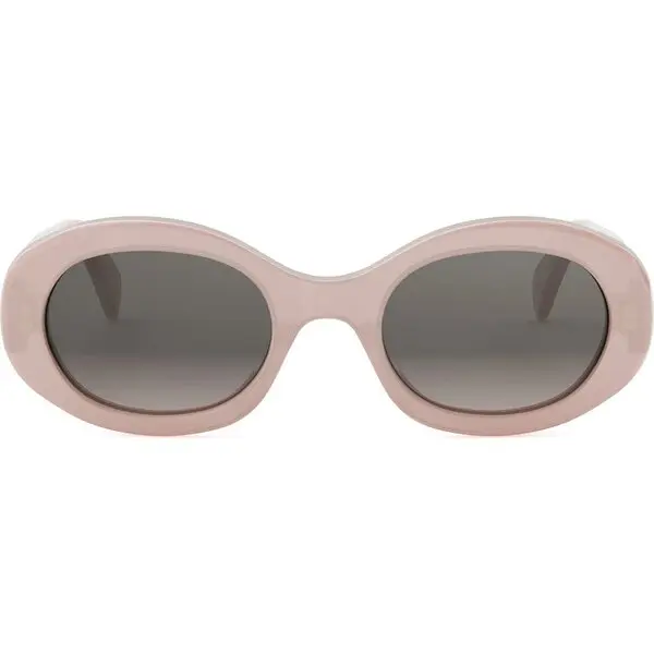 Celine Triomphe 52mm Oval Sunglasses - Pink/ Gradient Smoke