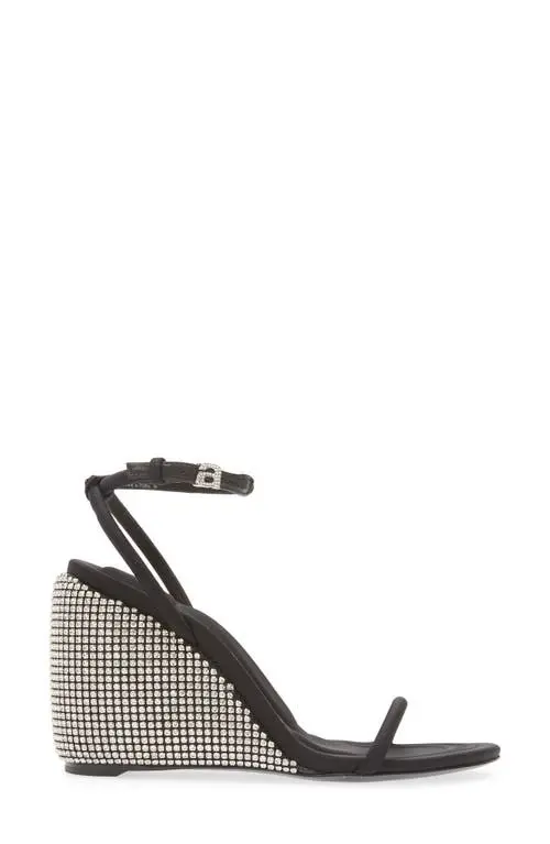Alexander Wang Dahlia Rhinestone Logo Wedge Sandal