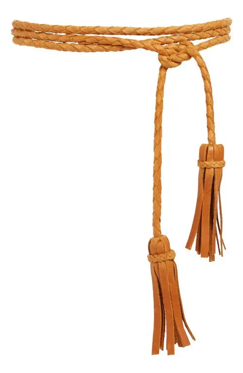 ADA Braided Leather Belt - Cognac