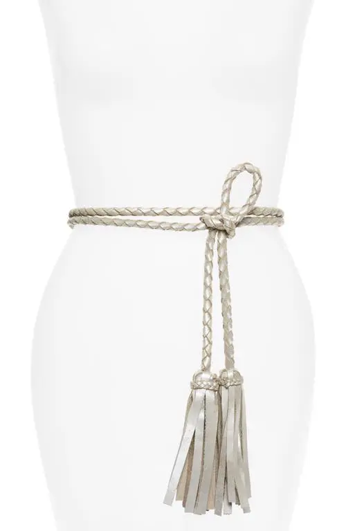 ADA Braided Leather Belt - Silver