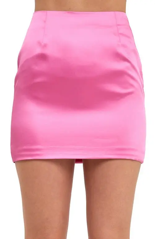 MARSY Grey Lab Satin Miniskirt - Berry