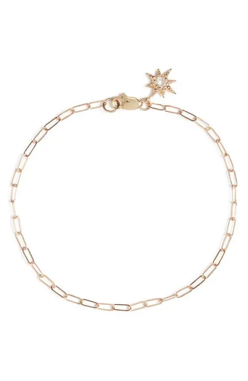 Anzie Classique Paper Clip Starburst Bracelet - Yellow Gold