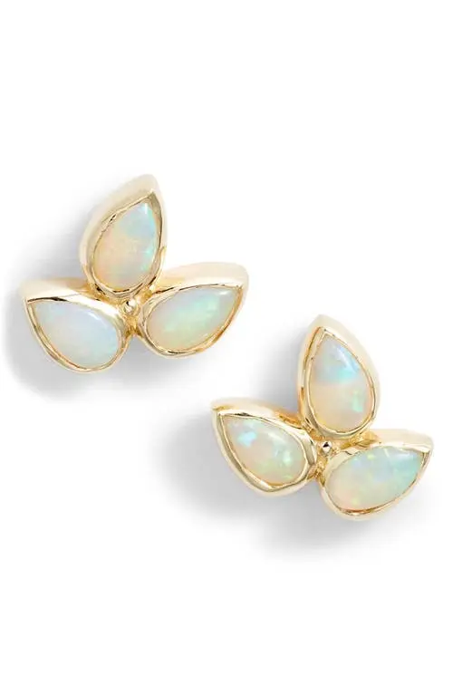 Anzie Bouquet Fleur De Lis Stud Earrings - Australian Opal