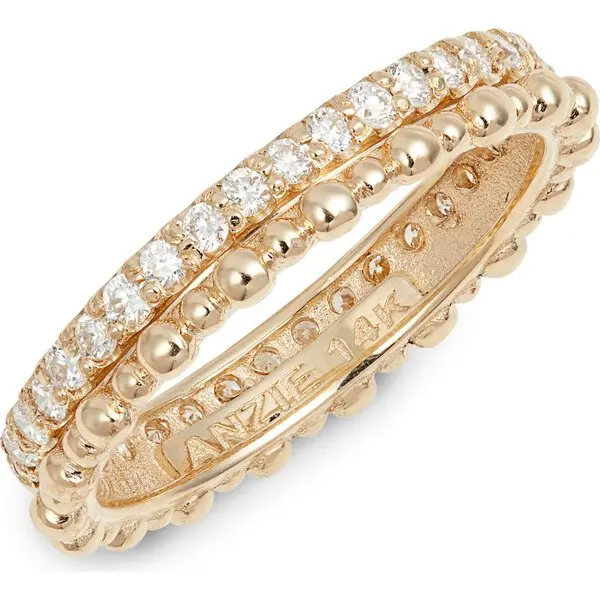 Anzie Dew Drop Pavé Diamond Double Eternity Band - Gold/diamond