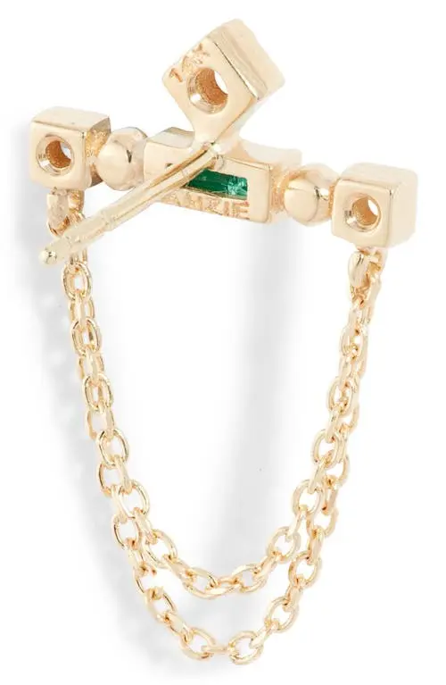 Anzie Cléo & Diamond Bar Chain Earrings