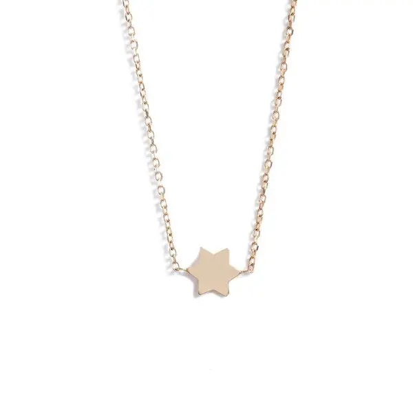 Anzie Love Letter Star Of David Pendant Necklace - Yellow Gold