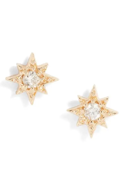 Anzie Petite North Star Stud Earrings - Diamond