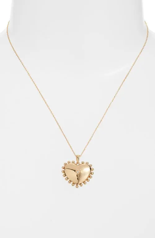 Anzie Mini Dew Drop Heart Locket Necklace