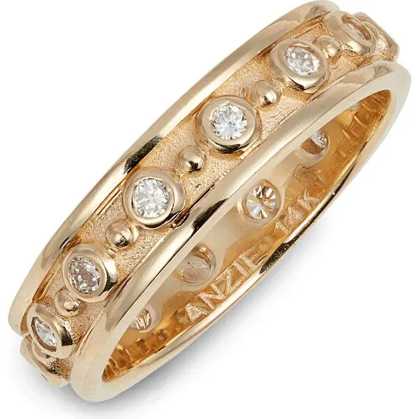 Anzie Méditerrannée Band Ring - Gold/diamond
