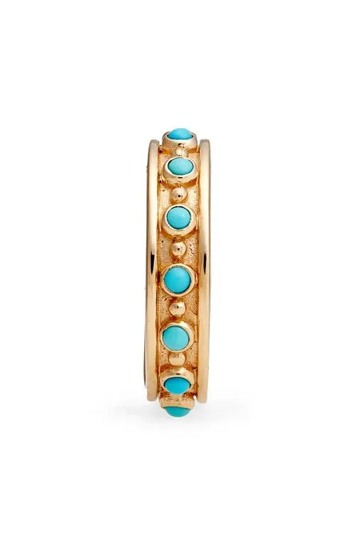 Anzie Méditerrannée Ring Band In 14k Gold With - Turquoise