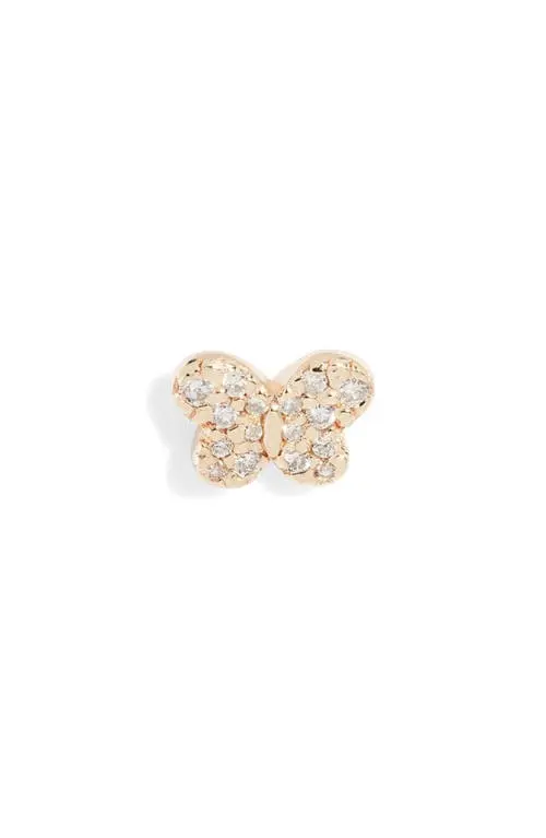 Anzie Love Letter Pavé Butterfly Stud Earring - Gold/diamond