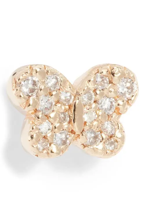 Anzie Love Letter Pavé Butterfly Stud Earring - Gold/diamond