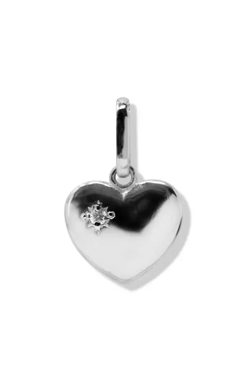 Anzie Jac+jo Icon Heart Pendant Charm - Silver/white Sapphire