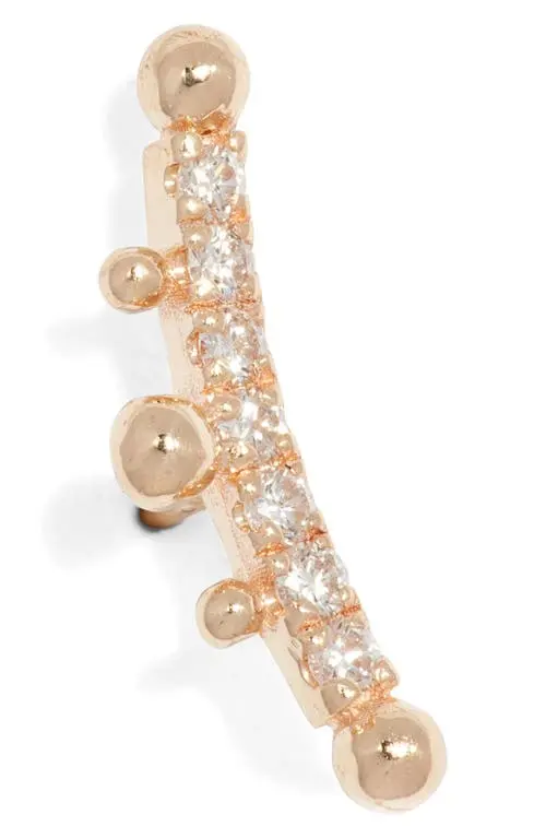 Anzie Dew Drop Marine Single Diamond Ear Crawler - Gold/diamond/left