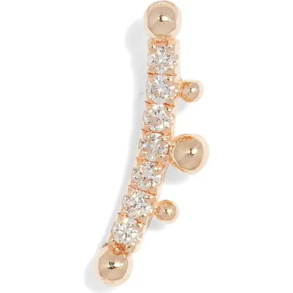 Anzie Dew Drop Marine Single Diamond Ear Crawler - Gold/diamond/right