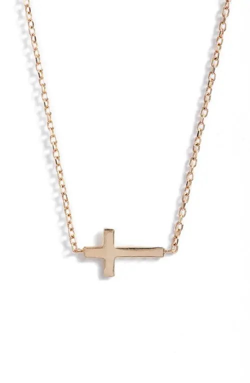 Anzie Love Letter Cross Pendant Necklace - Yellow Gold