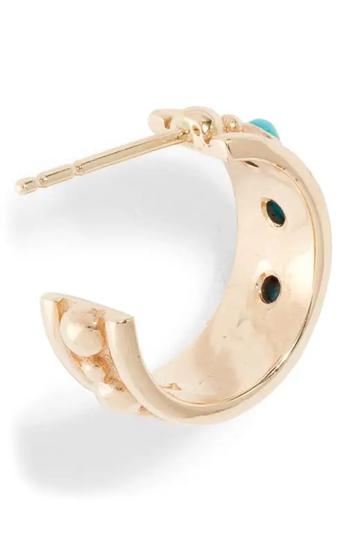 Anzie Dew Drop Marine Huggie Hoop Earrings - Turquoise