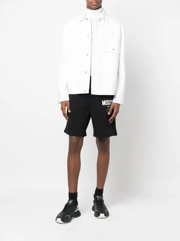 Moschino Logo-print Organic-cotton Shorts