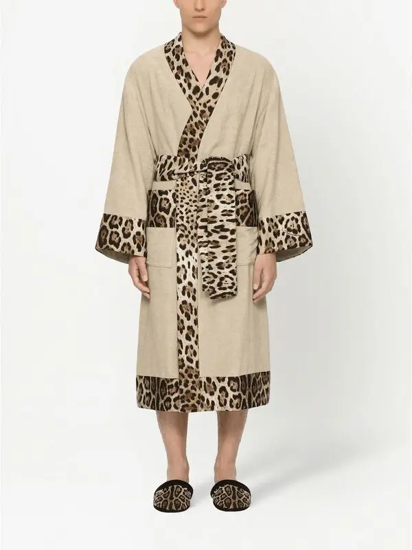 Dolce & Gabbana Cotton Terry Bath Robe - Neutrals