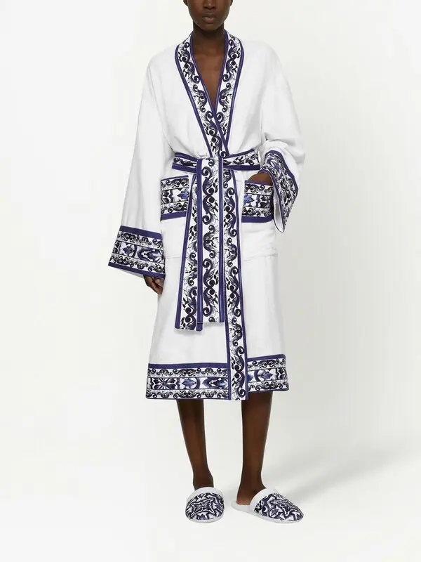 Dolce & Gabbana Terry Bath Robe - White