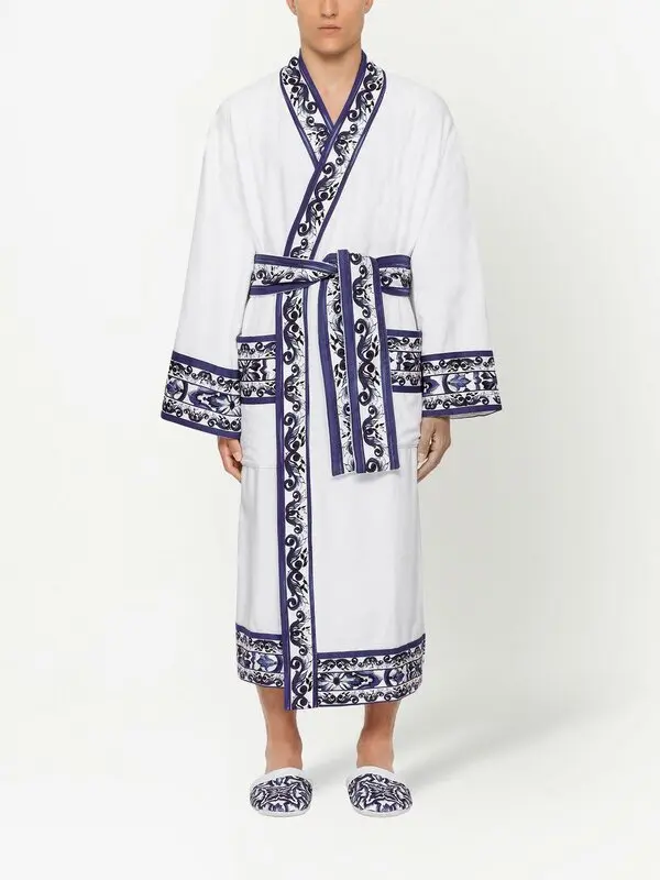 Dolce & Gabbana Terry Bath Robe - White