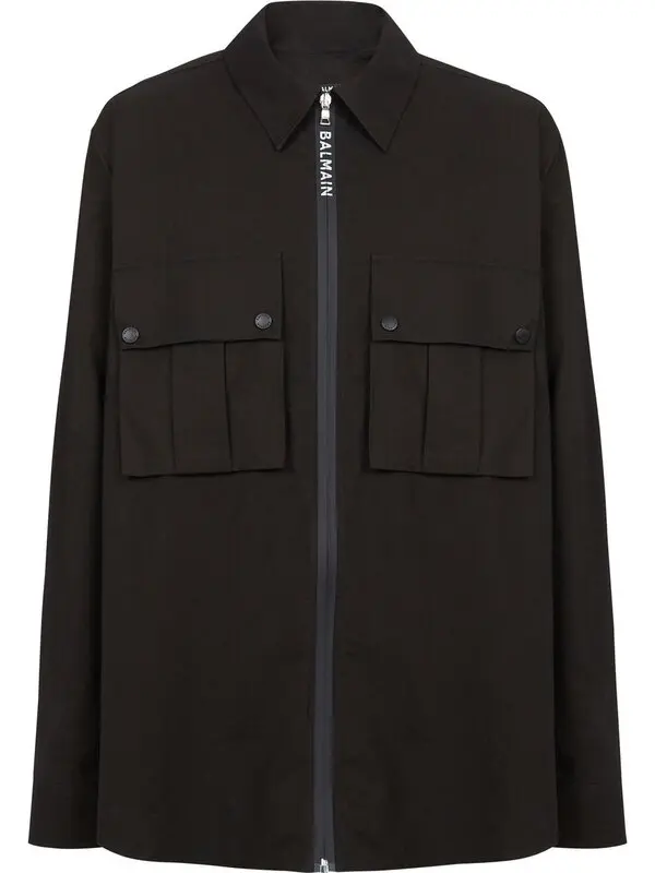 Balmain Zip-up Cotton Shirt