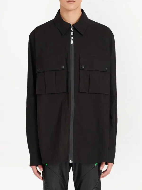 Balmain Zip-up Cotton Shirt