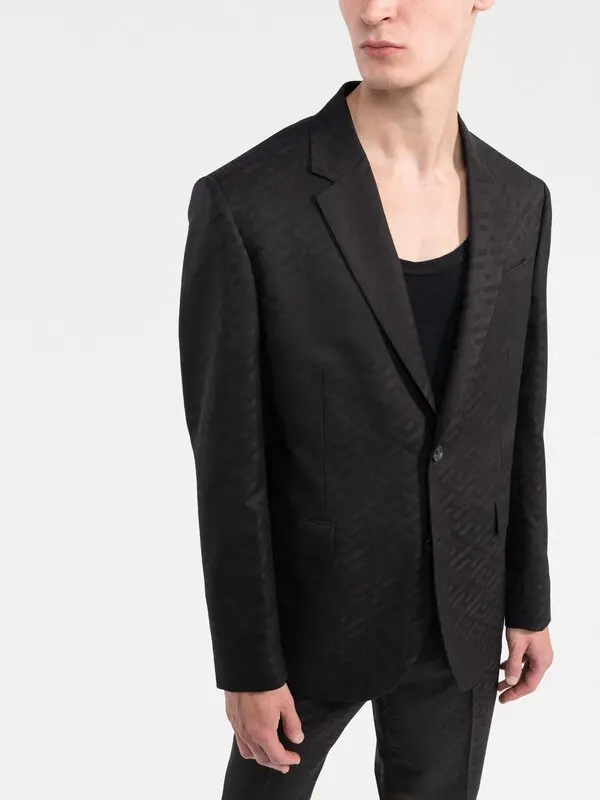 Versace La Greca Single-breasted Wool Blazer