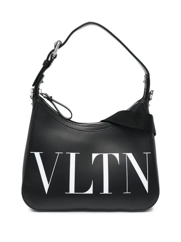 Valentino Garavani Vltn Leather Shoulder Bag - Black