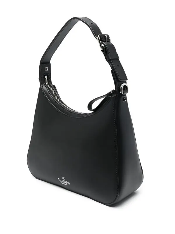 Valentino Garavani Vltn Leather Shoulder Bag - Black