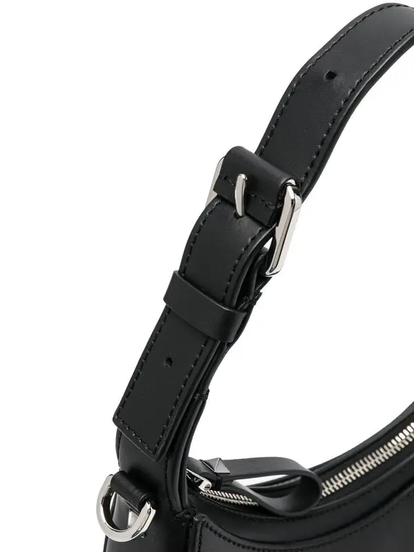Valentino Garavani Vltn Leather Shoulder Bag - Black