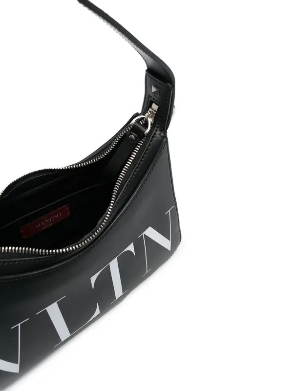 Valentino Garavani Vltn Leather Shoulder Bag - Black
