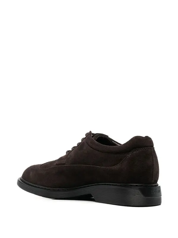 Hogan Lace-up Suede Derby Shoes - Brown