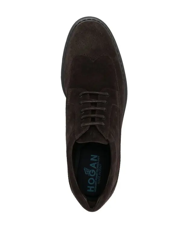 Hogan Lace-up Suede Derby Shoes - Brown