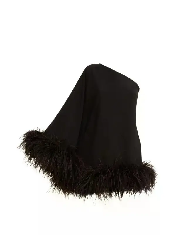 TALLER MARMO Piccolo Ubud Feather-trimmed Dress - Black