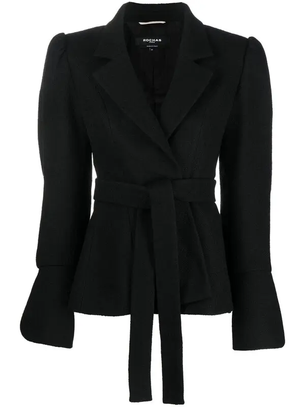 Rochas Belted Wool Jacket - Black