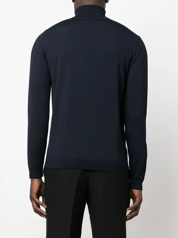 ROBERTO COLLINA Wool Roll-neck Jumper - Blue