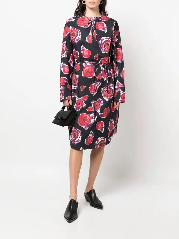 Marni Rose-print Midi Dress