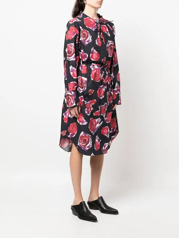 Marni Rose-print Midi Dress