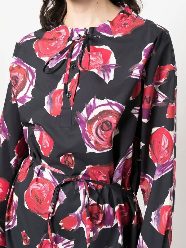 Marni Rose-print Midi Dress
