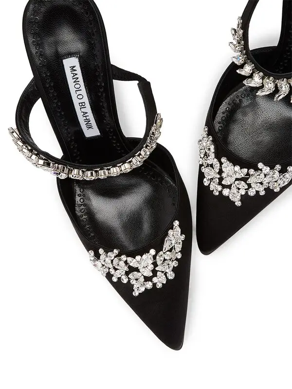Manolo Blahnik 90mm Lurum Mules - Black
