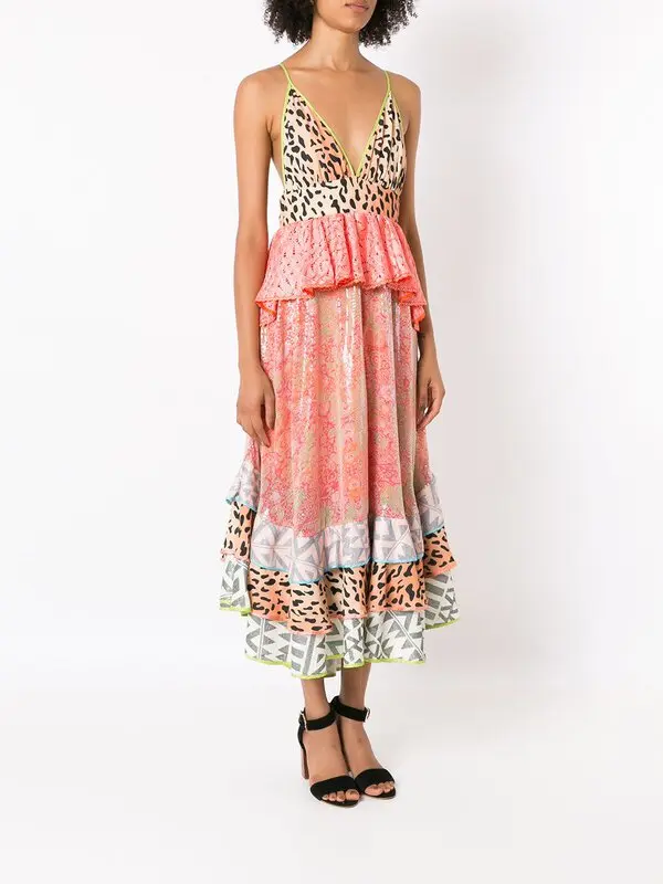 OLYMPIAH Multi-print Tiered Dress