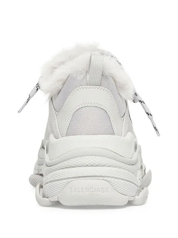 Balenciaga Triple S Faux-fur Sneakers - Grey