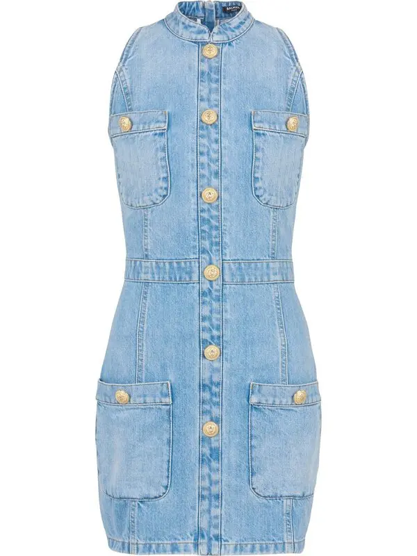 Balmain Denim Fitted Mini Dress