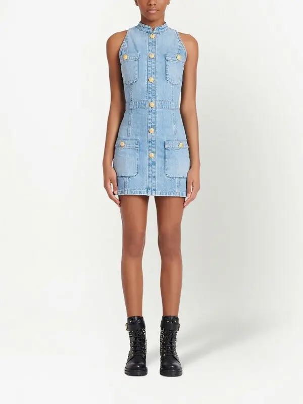 Balmain Denim Fitted Mini Dress