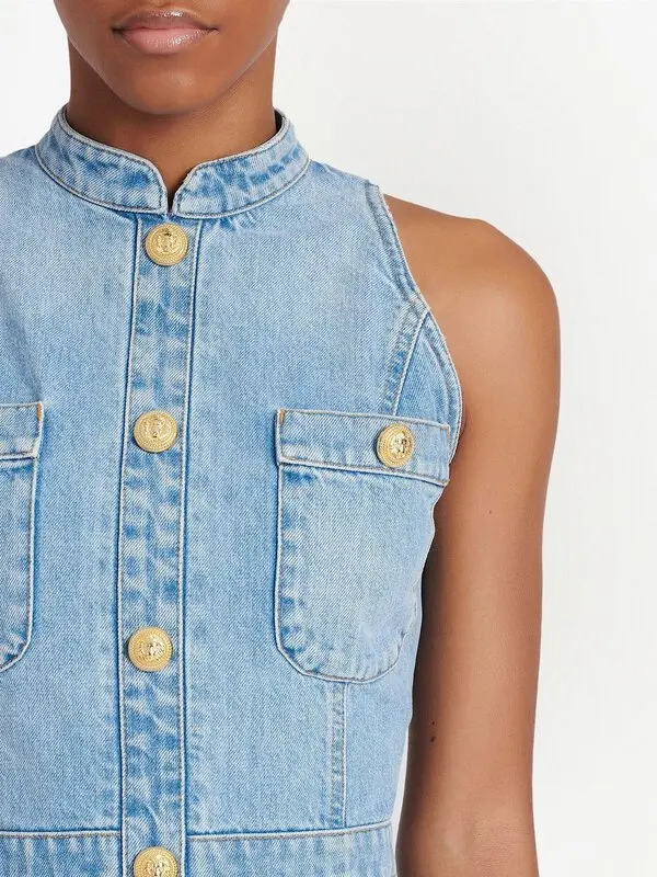 Balmain Denim Fitted Mini Dress