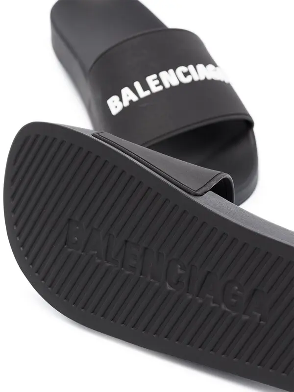 Balenciaga Logo Pool Slides