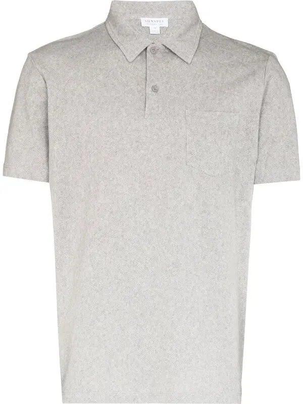 Sunspel Short-sleeve Polo Shirt - Grey